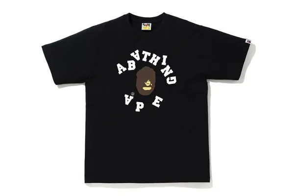 A BATHING APE Broken College Tee Shirt - Black