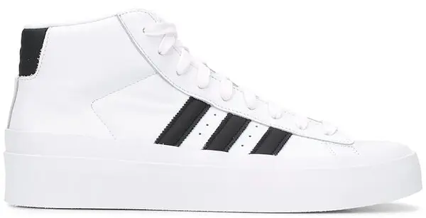 Adidas High Top Lace-up Sneakers - Cloud White/core Black