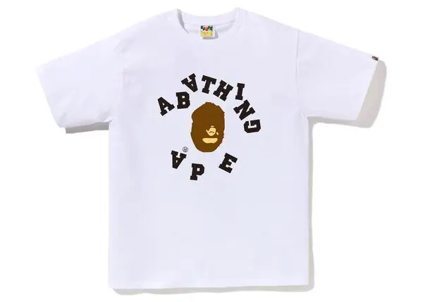 A BATHING APE Broken College Tee Shirt - White