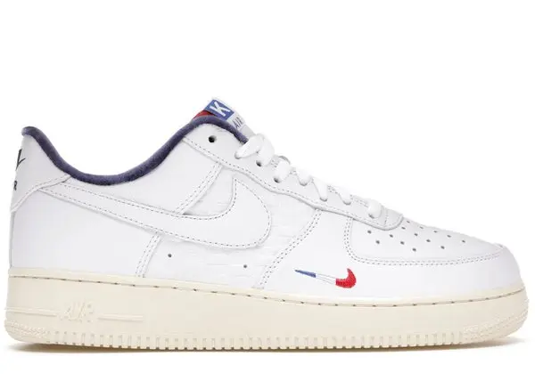 Nike Force 1 Low Kith Paris Sneakers - White/red/navy Blue
