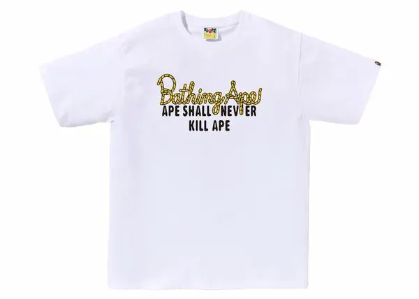 A BATHING APE Champion Logo Tee Shirt - White