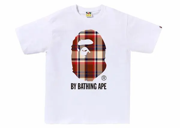 A BATHING APE Check Bathing Ape Tee Shirt - White