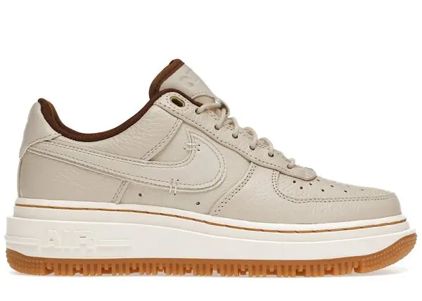 Nike Force 1 Low Luxe Sneakers - Pearl White/pecan/gum Yellow