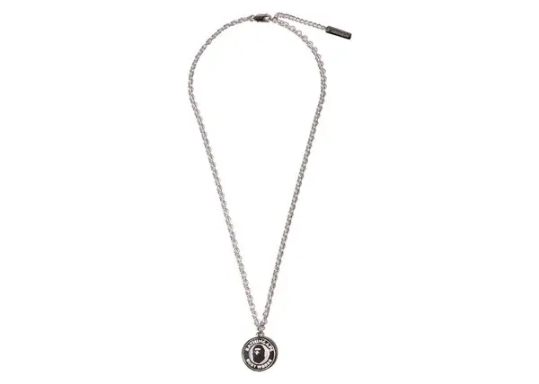 A BATHING APE Busy Works Medallion Necklace - Silver