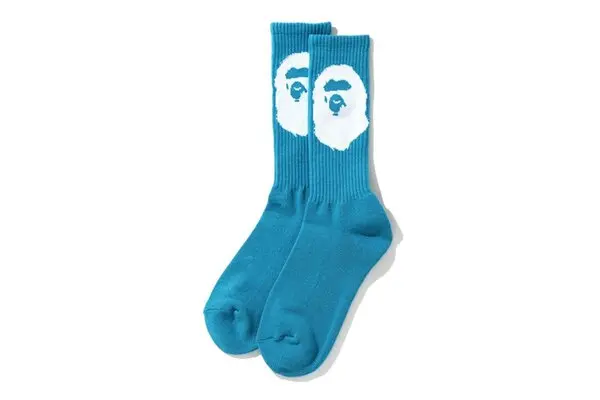 A BATHING APE Big Ape Head Socks - Blue