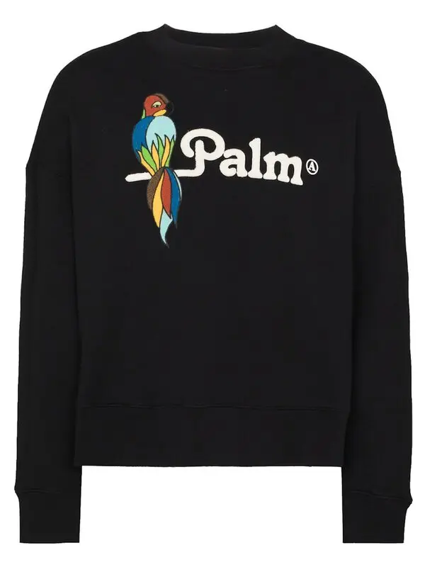 Palm Angels Parrot Logo Sweatshirt - Black/white