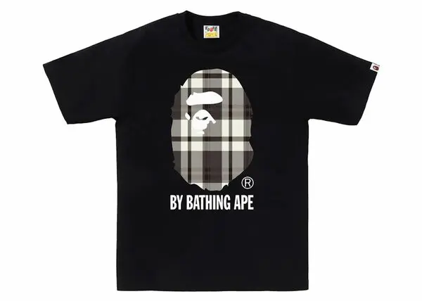 A BATHING APE Check Bathing Ape Tee Shirt - Black