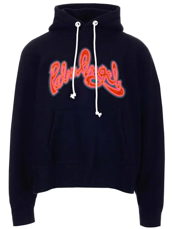 Palm Angels Script Logo Popover Hoodie