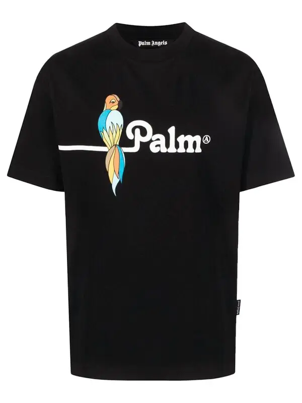 Palm Angels Parrot Logo Tshirt/in - Black/white
