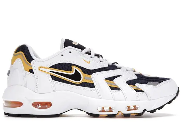 Nike Air Max 96 Ii Goldenrod Sneakers - White/black/midnight Navy Blue