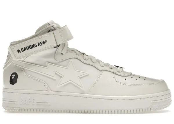 A BATHING APE Sta Mid Sneakers - White/black