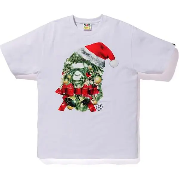 A BATHING APE Christmas Ape Head Tee Shirt - White