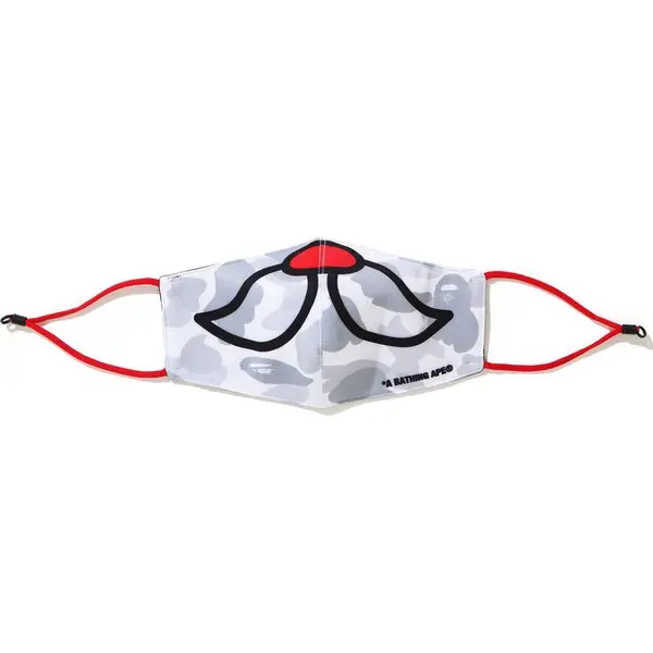 A BATHING APE Christmas City Camo Mask - White
