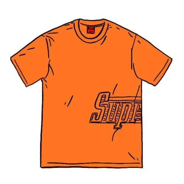Supreme Side Logo Short Sleeve Top - Orange