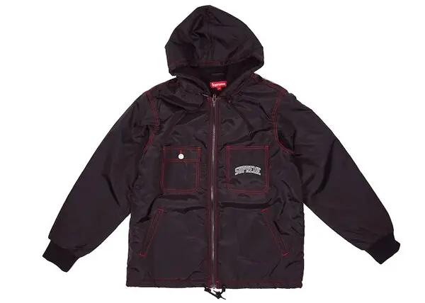 Supreme Sherpa Lined Nylon Zip Up Jacket