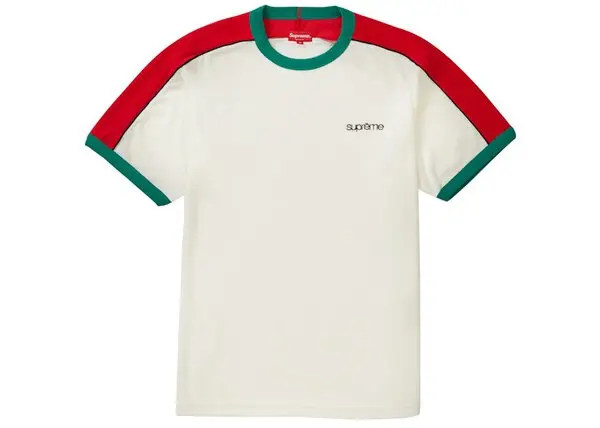Supreme Shoulder Stripe Terry Short Sleeve Top - White
