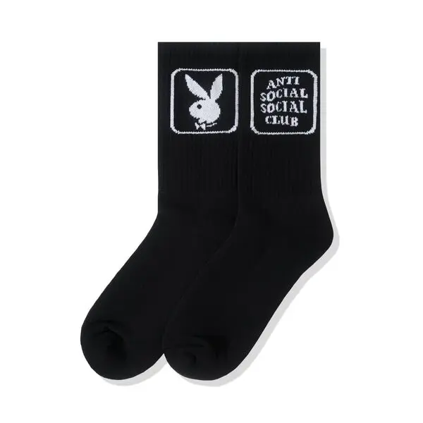 ANTI SOCIAL SOCIAL CLUB Playboy Bunny Crew Socks - Black