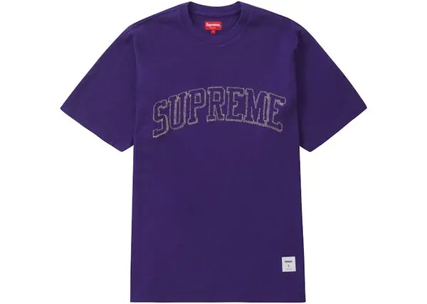 Supreme Sketch Embroidered Short Sleeve Top - Purple