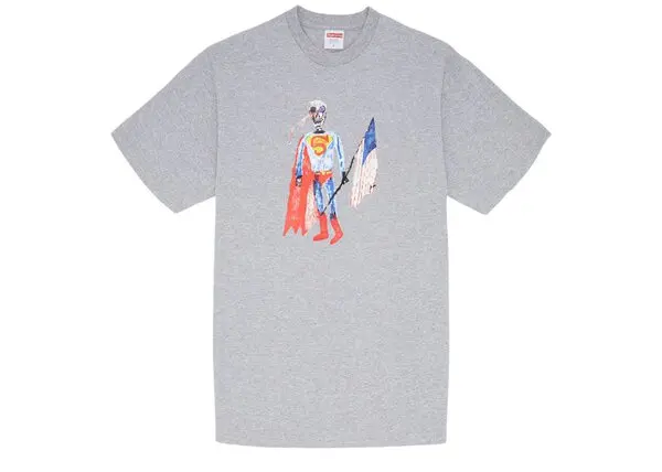 Supreme Skeleton Tee Shirt - Heather Grey