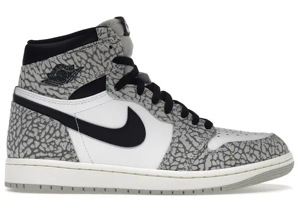 JORDAN 1 Retro High Og White Cement Sneakers - Tech Grey/muslin/black