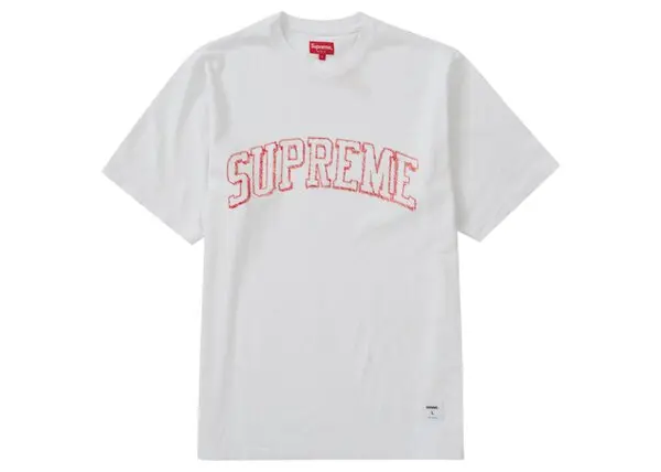 Supreme Sketch Embroidered Short Sleeve Top - White