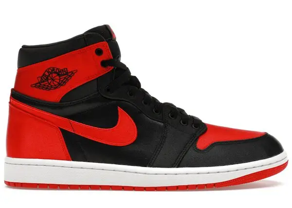 JORDAN 1 Retro High Og Satin Bred - Black/university Red/white