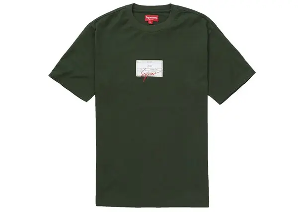 Supreme Signature Label Short Sleeve Top - Olive