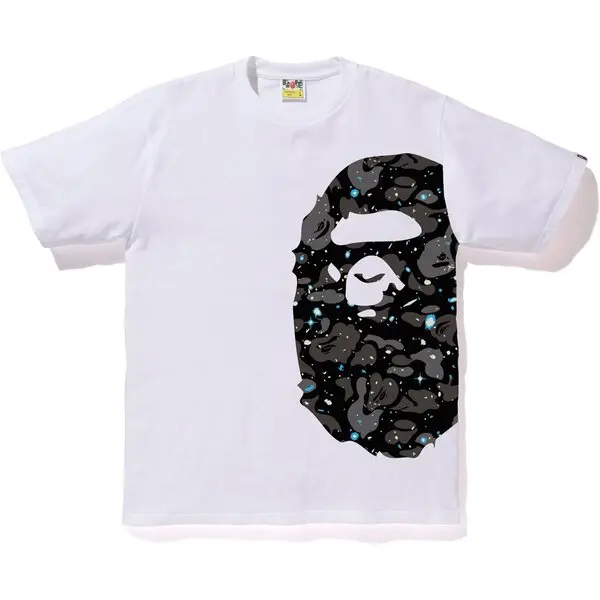 A BATHING APE Space Camo Side Big Ape Head Tee Shirt - White