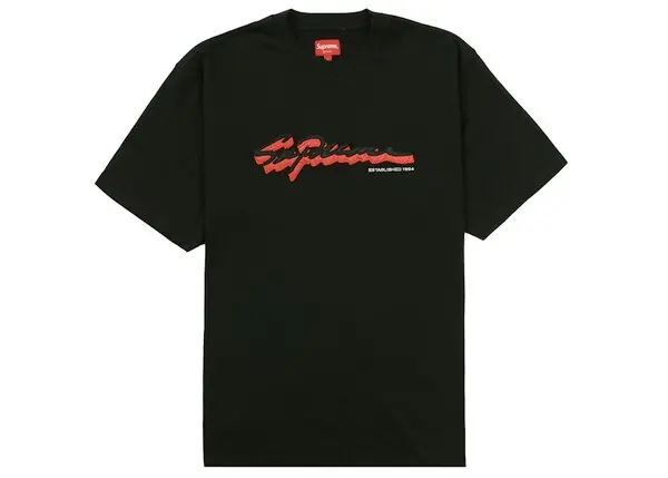 Supreme Shadow Script Short Sleeve Top - Black
