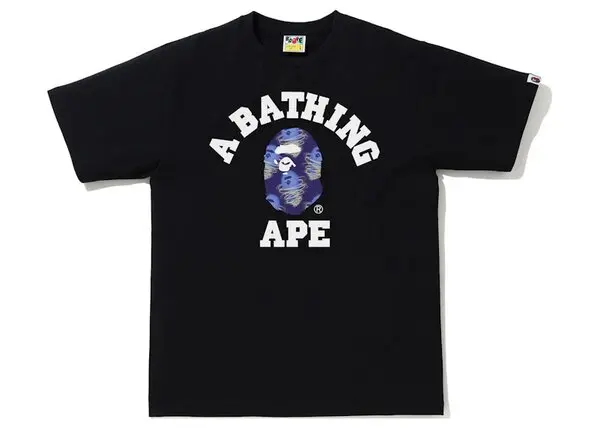 A BATHING APE Storm College Tee Shirt - Black/purple