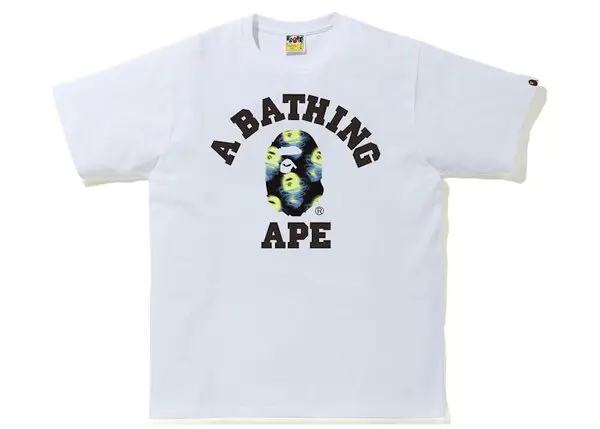 A BATHING APE Storm College Tee Shirt - White/black