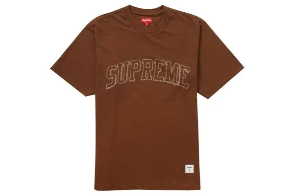 Supreme Sketch Embroidered Short Sleeve Top - Brown