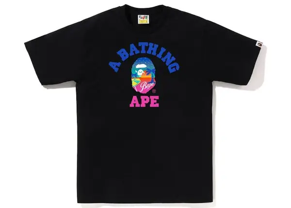 A BATHING APE Sunset Beach Tee Shirt - Black
