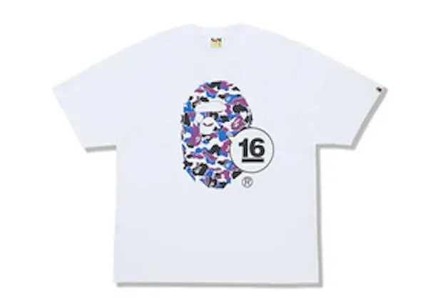 A BATHING APE Store Hong Kong 16th Anniversary Hk Camo Tee Shirt - White