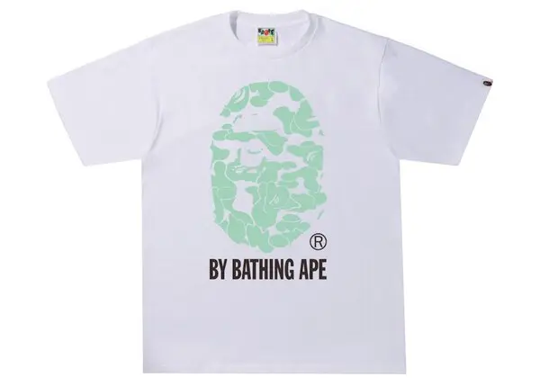 A BATHING APE Text Code Camo Bathing Ape Tee Shirt - White