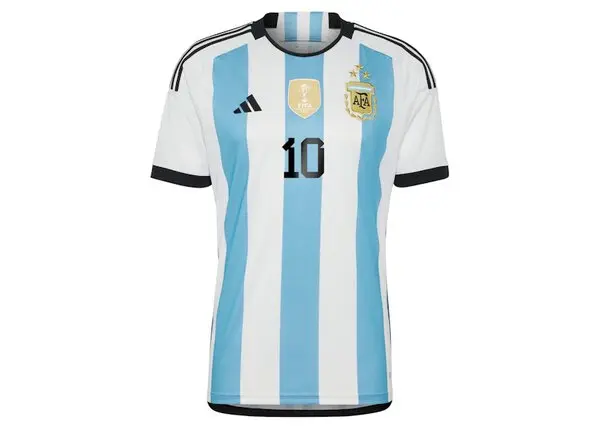 Adidas Argentina 23/23 Messi Winners Home Replica Jersey - White/light Blue