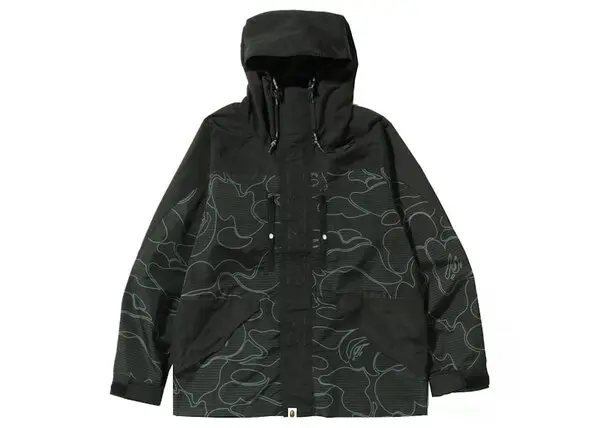 A BATHING APE Text Code Camo Hoodie Jacket