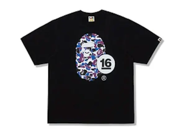 A BATHING APE Store Hong Kong 16th Anniversary Hk Camo Tee Shirt - Black