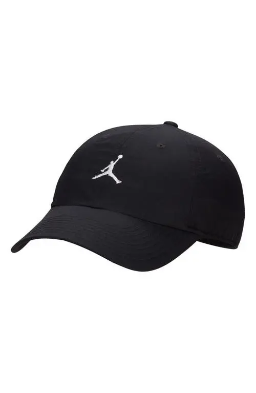 JORDAN Club Adjustable Unstructured Hat - Black/ Black/ White