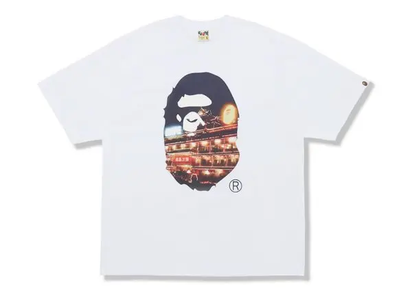 A BATHING APE Store Hong Kong 16th Anniversary Photo Ape Head Tee Shirt - White