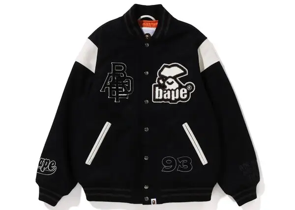 A BATHING APE Switch Shoulder Varsity Jacket