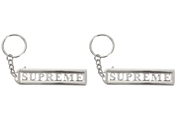 Supreme Slide Keychain - Silver