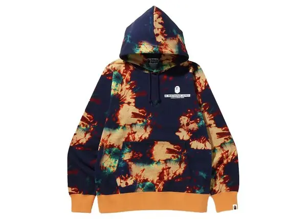 A BATHING APE Tie Dye Pullover Hoodie - Navy Blue