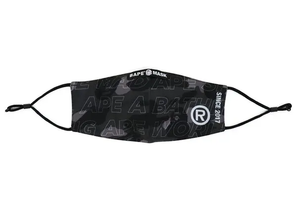 A BATHING APE Text Camo Mask