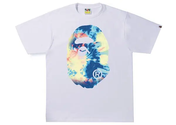 A BATHING APE Tie Dye Big Ape Head Tee Shirtin - White