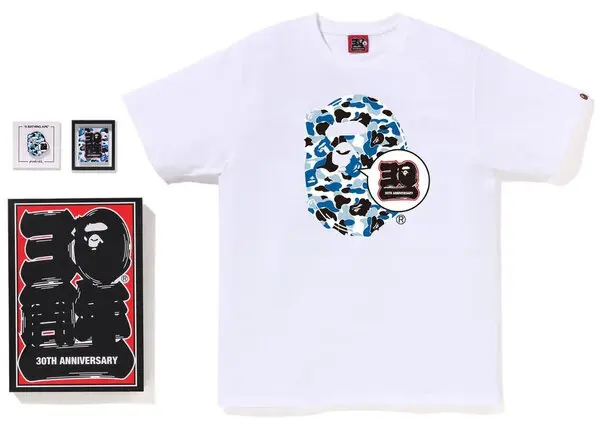 A BATHING APE Store Shenyang 30th Anniversary Ape Head Tee Shirt Set - White
