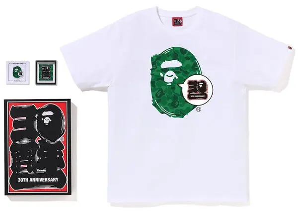 A BATHING APE Store Shibuya 30th Anniversary Ape Head Tee Shirt Set - White