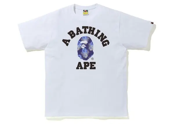 A BATHING APE Storm College Tee Shirt - White/purple