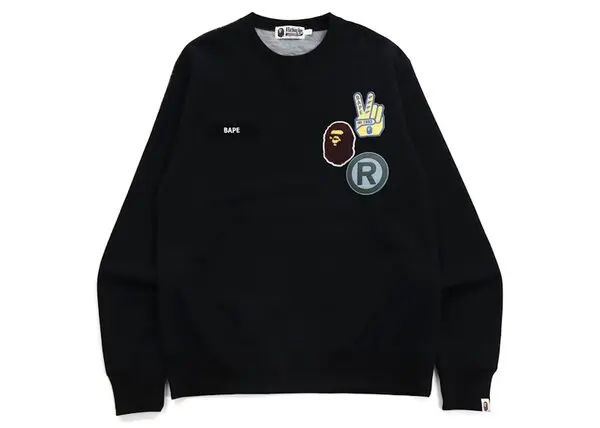 A BATHING APE Jacquard Relaxed Fit Crewneck Sweatshirt