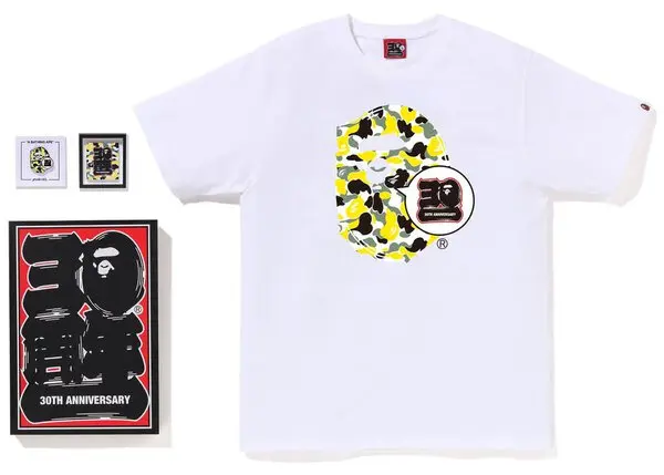 A BATHING APE Store Osaka 30th Anniversary Ape Head Tee Shirt Set - White
